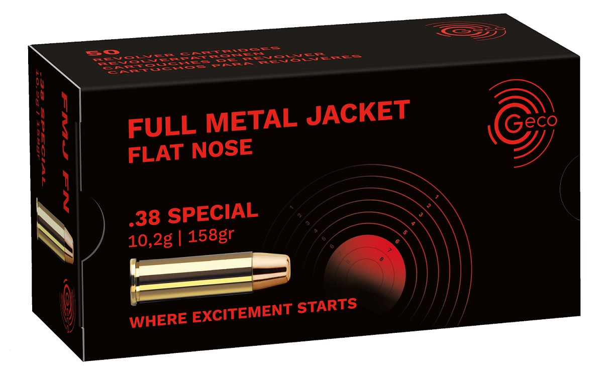 GECO .38 Special Vollmantel Flachkopf 10,2 g / 158 grs., 50 Stück ...