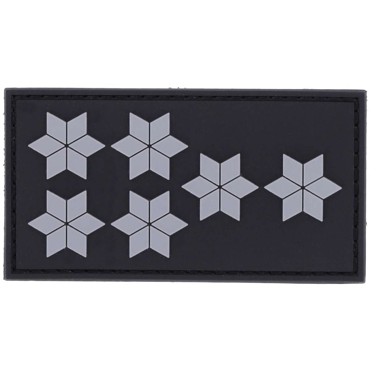 Rubber Patch, gummiertes Abzeichen mit Klett 6 Sterne silber, EPHK A13Z ...