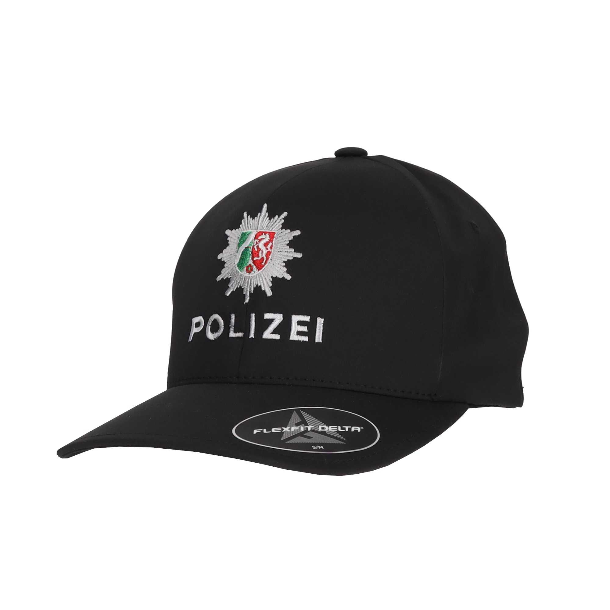 Flexfit Delta Cap mit Bestickung "Polizei NRW", schwarz verstellbar ...