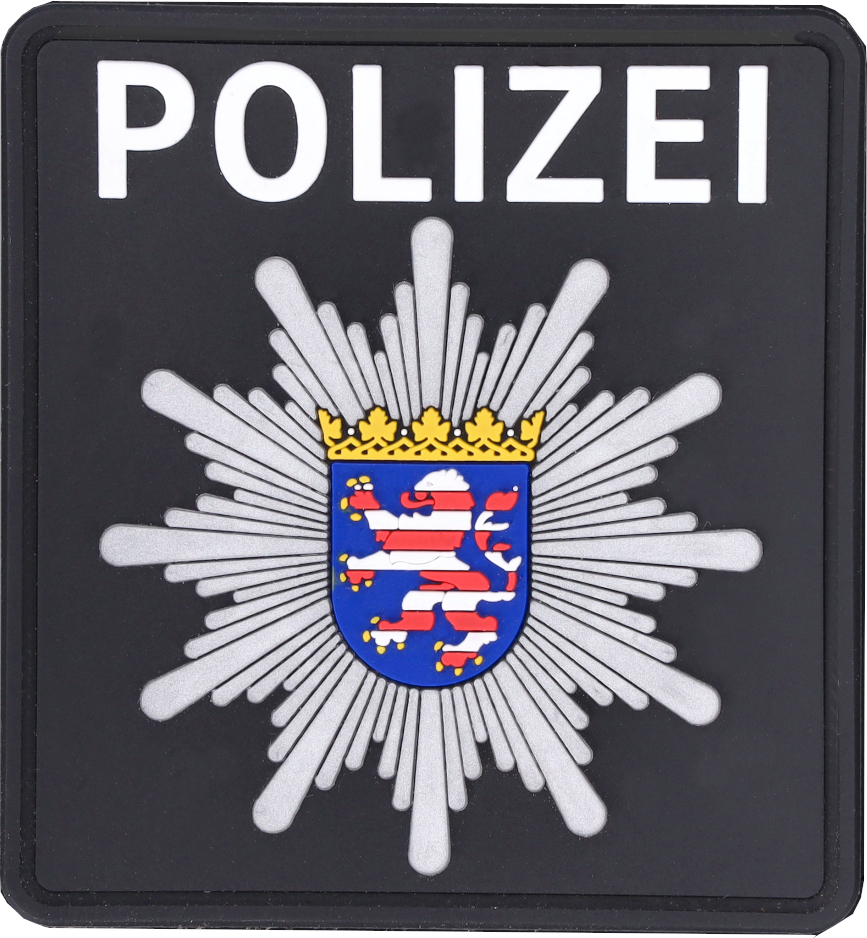 Rubber Patch, gummiertes Abzeichen mit Klett Polizeistern Hessen ...