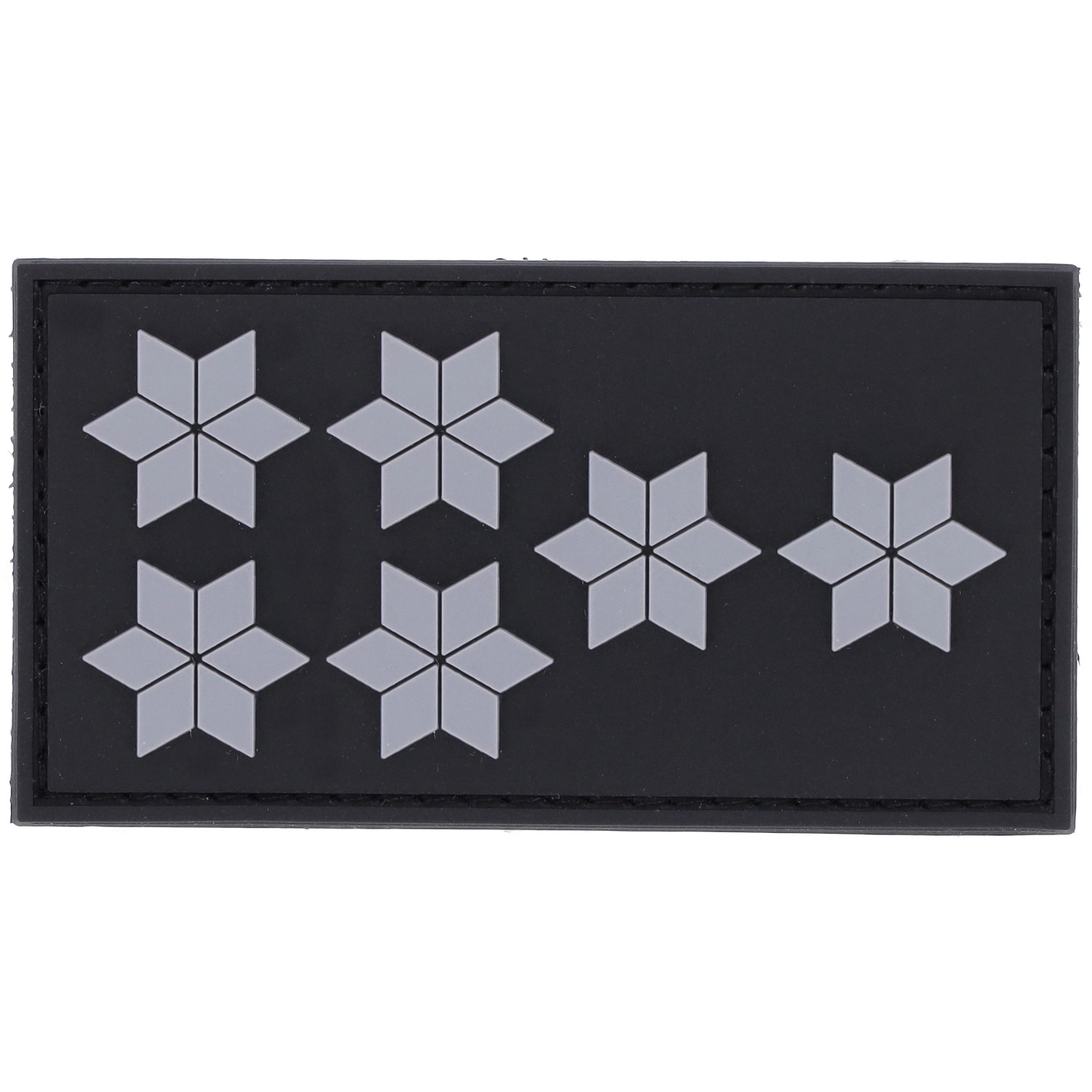 Rubber Patch, gummiertes Abzeichen mit Klett 6 Sterne silber, EPHK A13Z ...