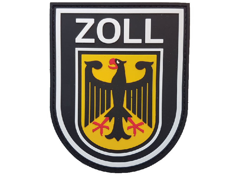 Rubber Patch, gummiertes Abzeichen mit Klett ZOLL gemäß TL | Rubber ...